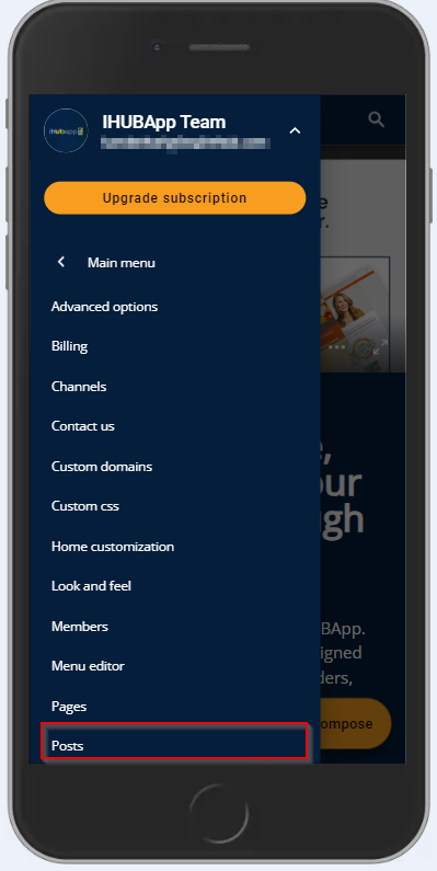 Create a Post from the HUB – IHUBApp Support